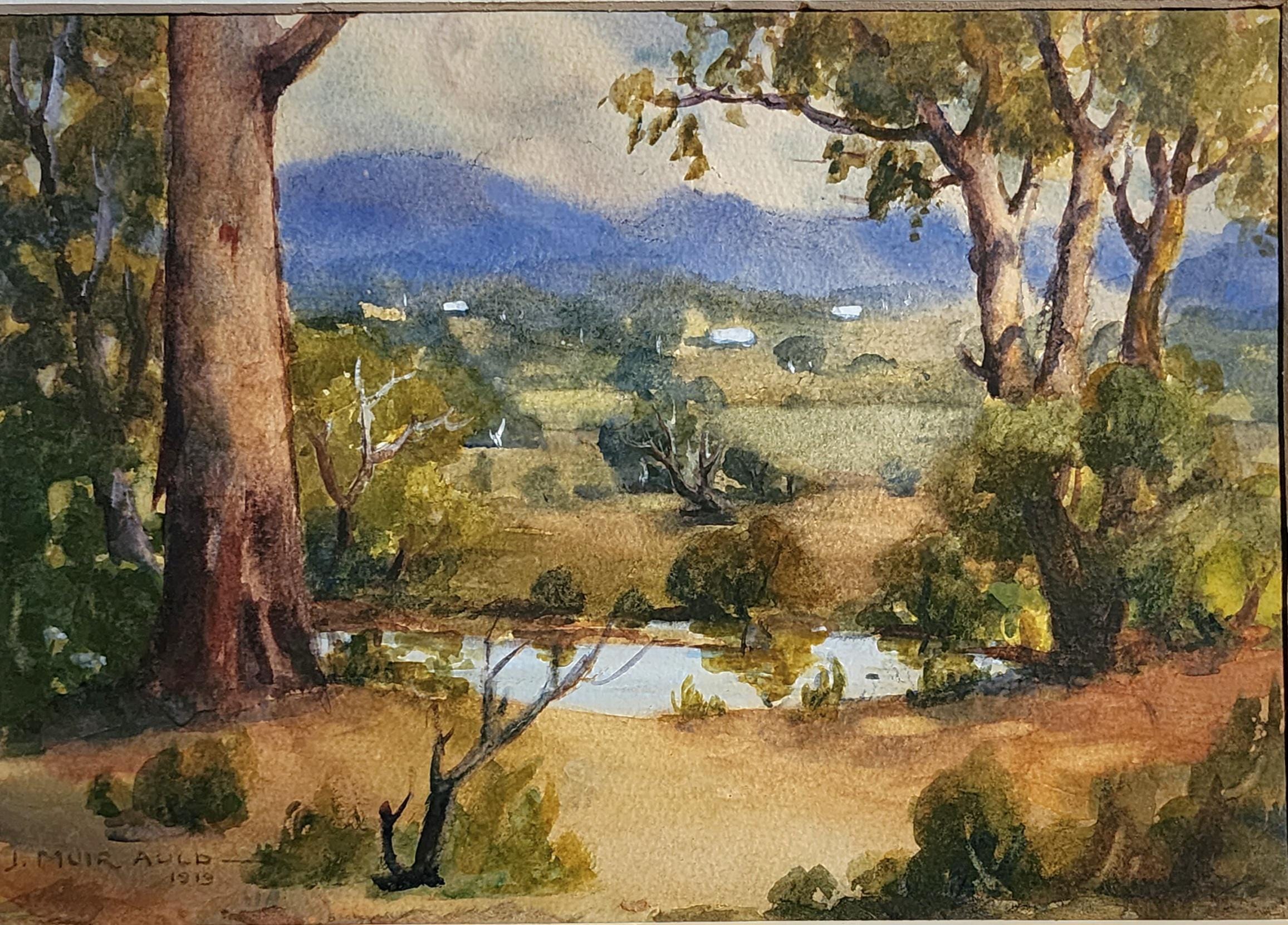 1919 J. Muir Auld Watercolour Landscape Painting, Listed Australian ...