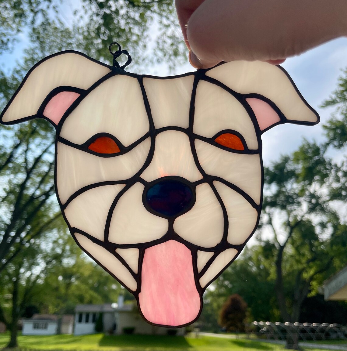 PATTERN - Stained Glass Pitbull Suncatcher - Beginner-friendly Instant ...