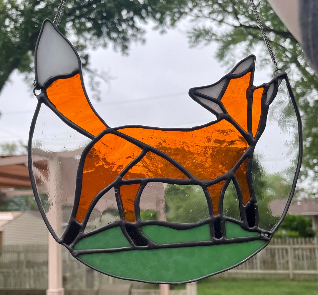 PATTERN- Fox Digital Stained Glass Download - Spring Summer Suncatcher ...