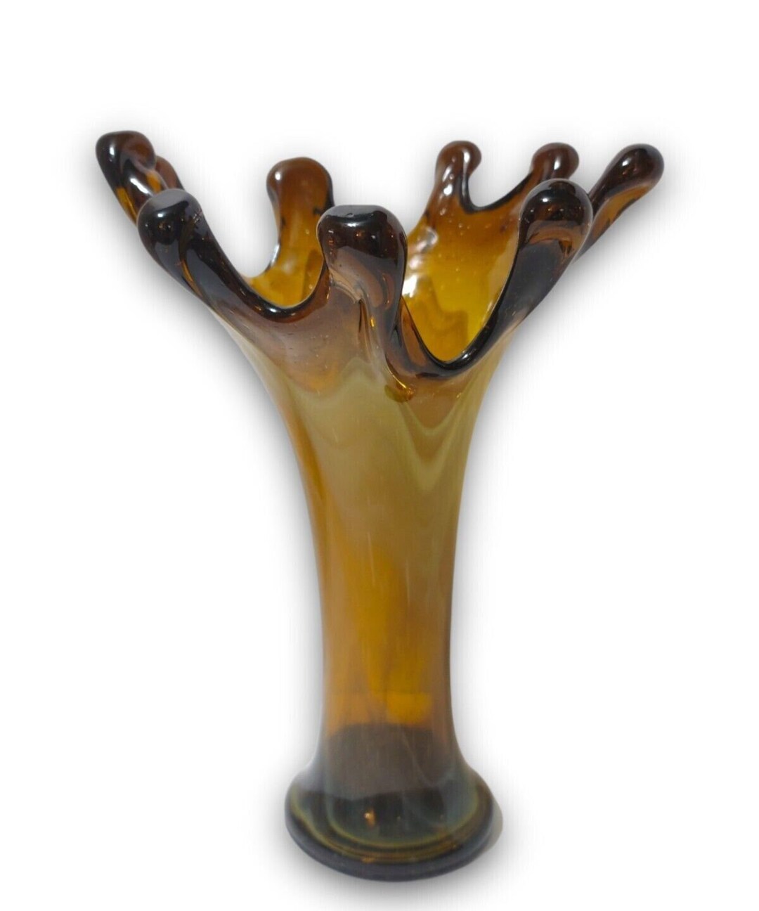 Vintage 12 Mid-century Modern Murano Art Glass 60s Amber Vase Deco 9 ...