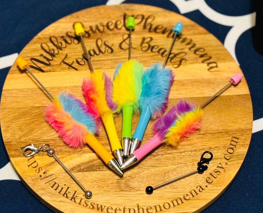 Beadable Fluffy Pens Rainbow/ DIY - Etsy