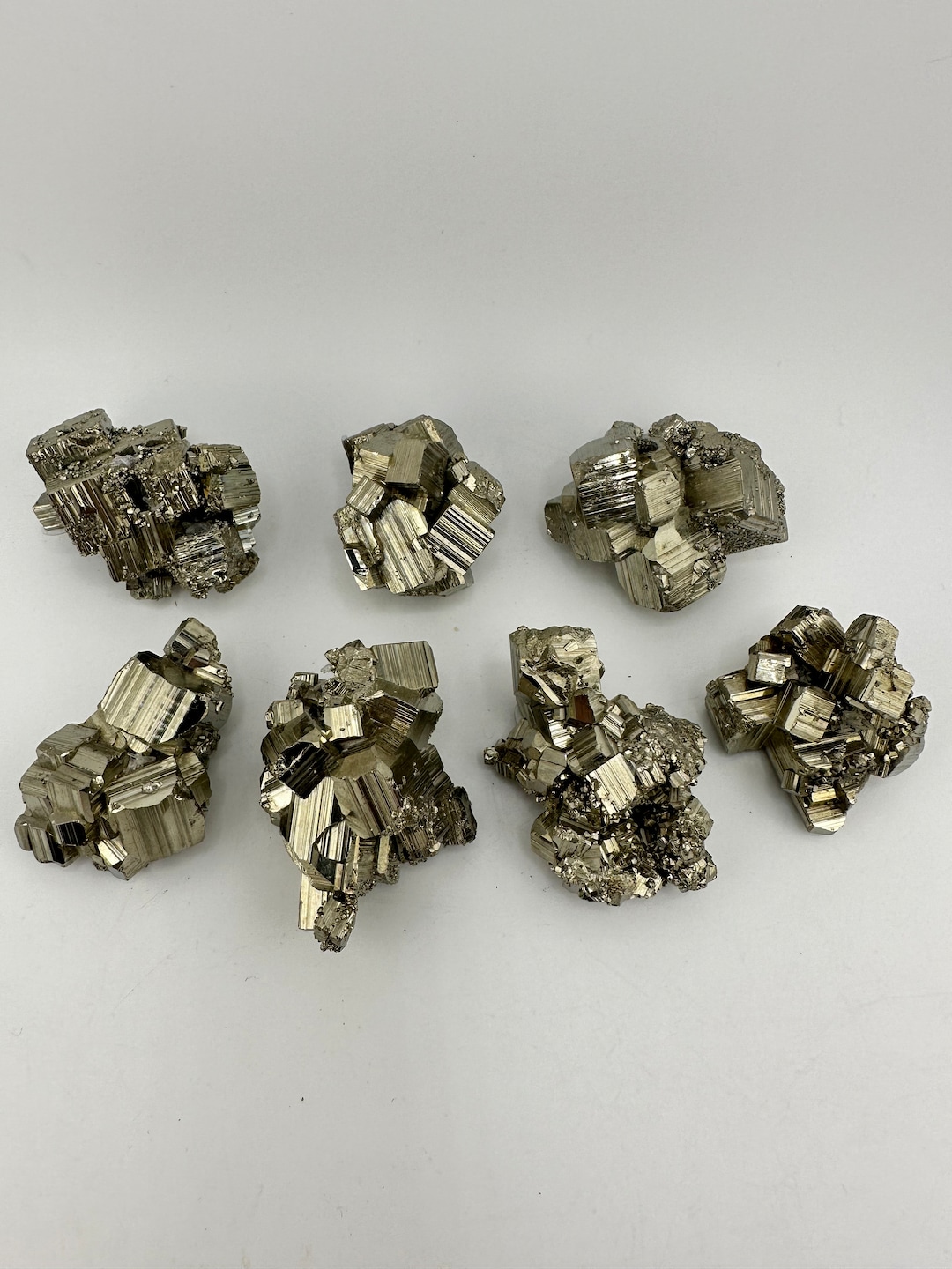 Premium Cubic Pyrite Clusters From Peru | Natural Pyrite Crystal Specimens | Unique Geometric ...