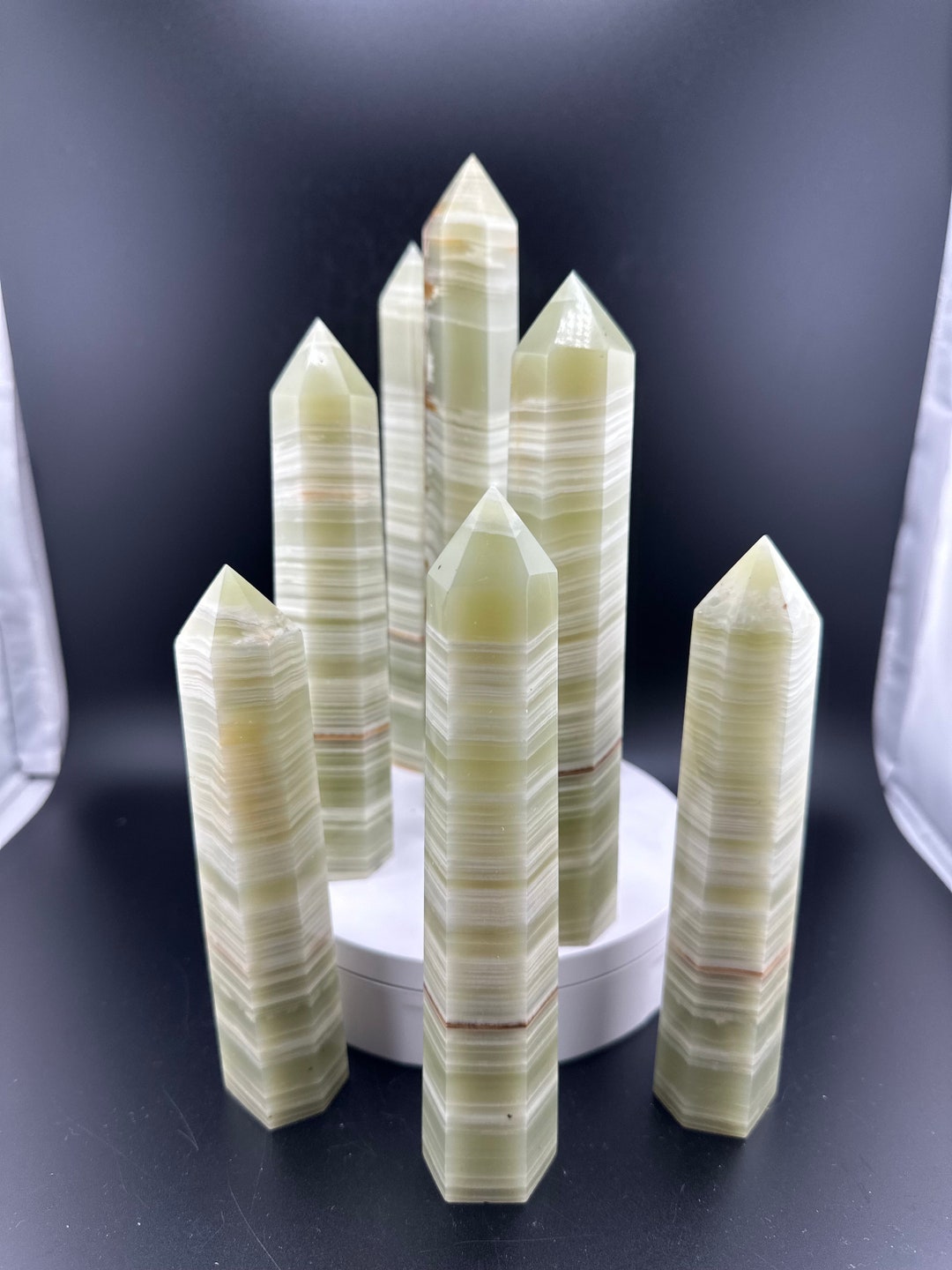 XL Afghanistan Striped Jade Towers - High-quality Gemstone - Etsy