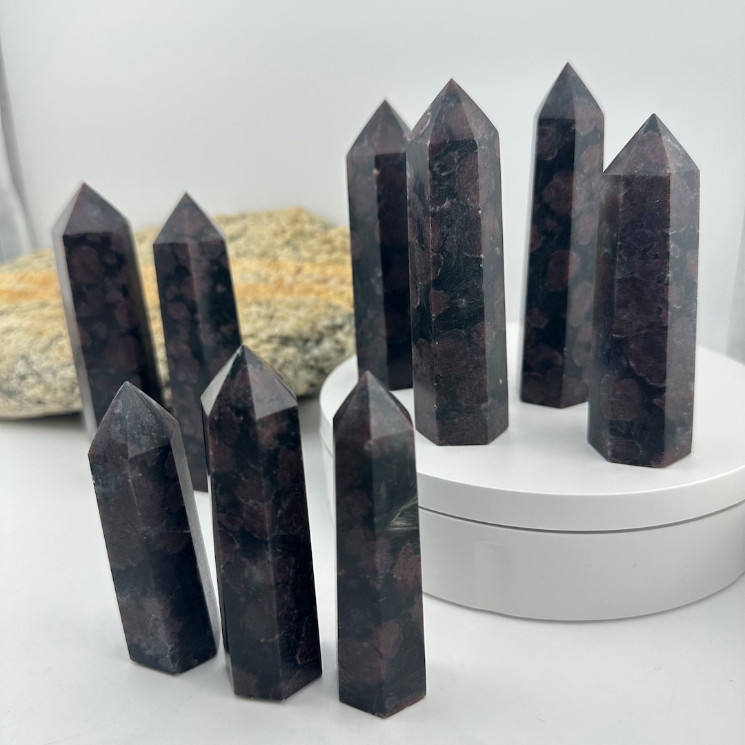 Astrophyllite Towers With Large Garnet Inclusions - 3 Sizes Available ...