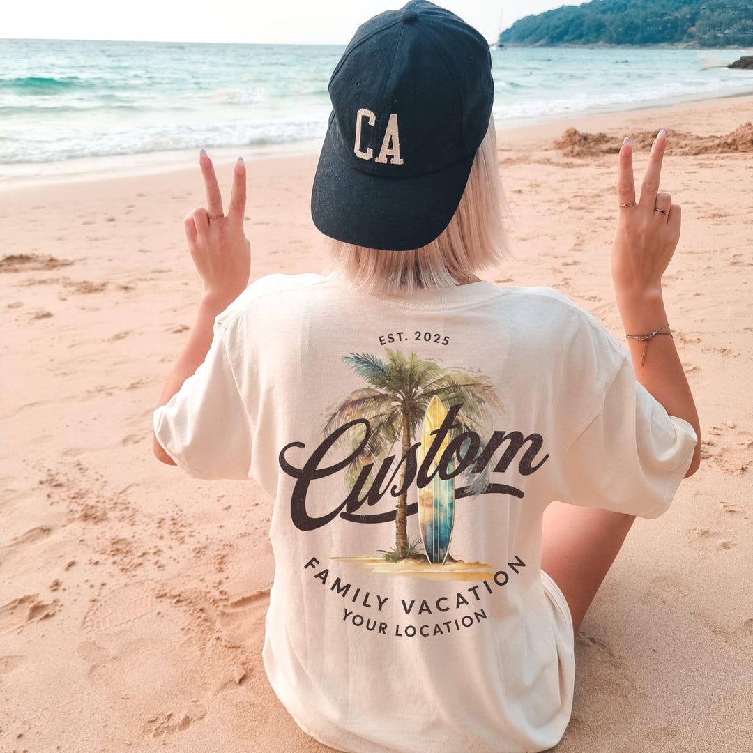 Custom Family Vacation Shirts, Matching Beach Tshirts, Group Surf Trip ...