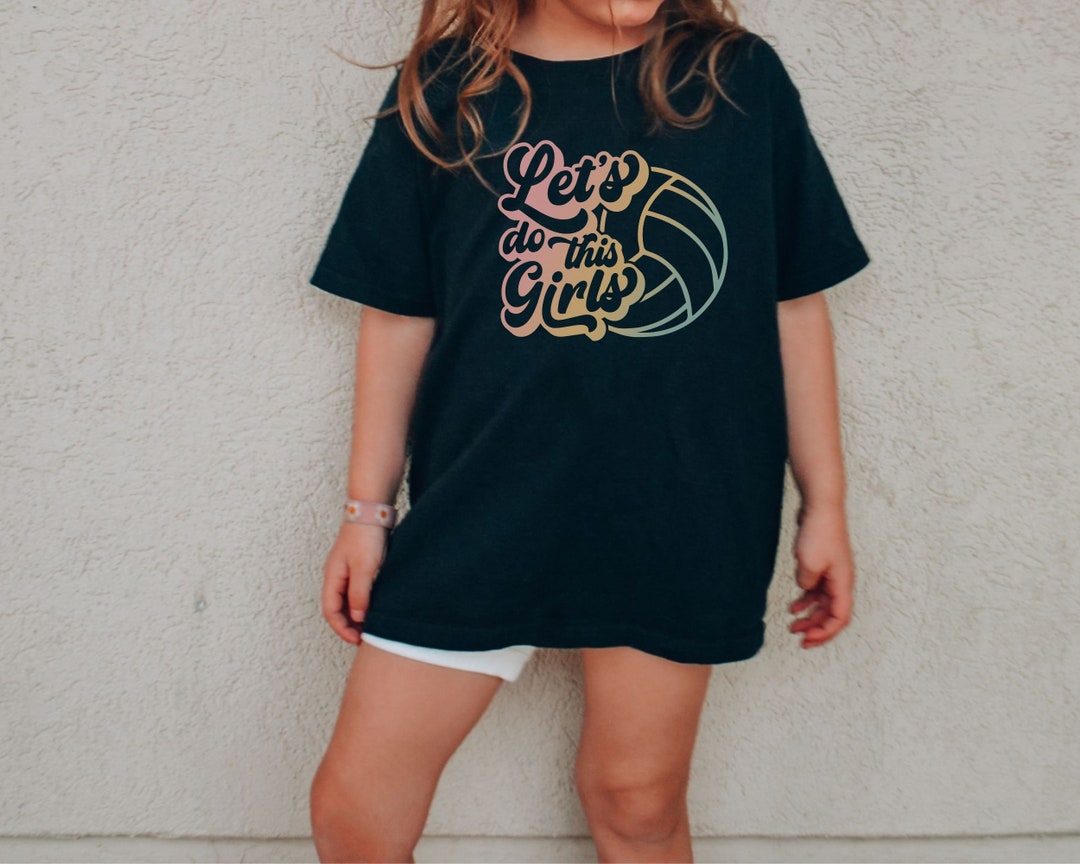 Girls Volleyball Shirt L Cute Retro Youth Volley Ball T-shirt L Holiday ...