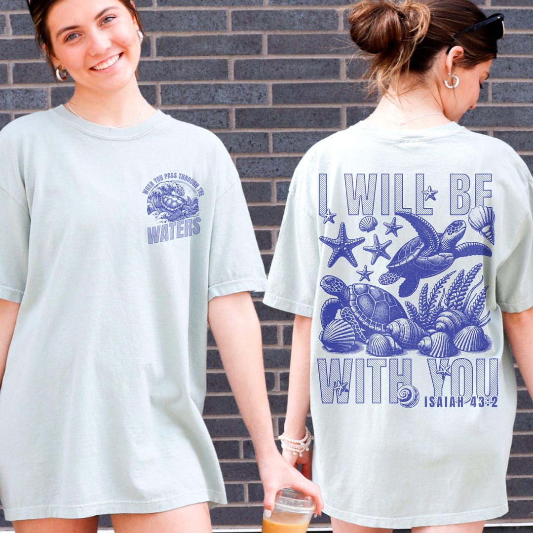 Christian Comfort Colors® Sea Turtle T-shirt, Ocean Bible Verse Tee ...