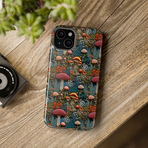 Mushroom Phone Case, Cute Cottagecore Boho Aesthetic Forest Embroidered ...