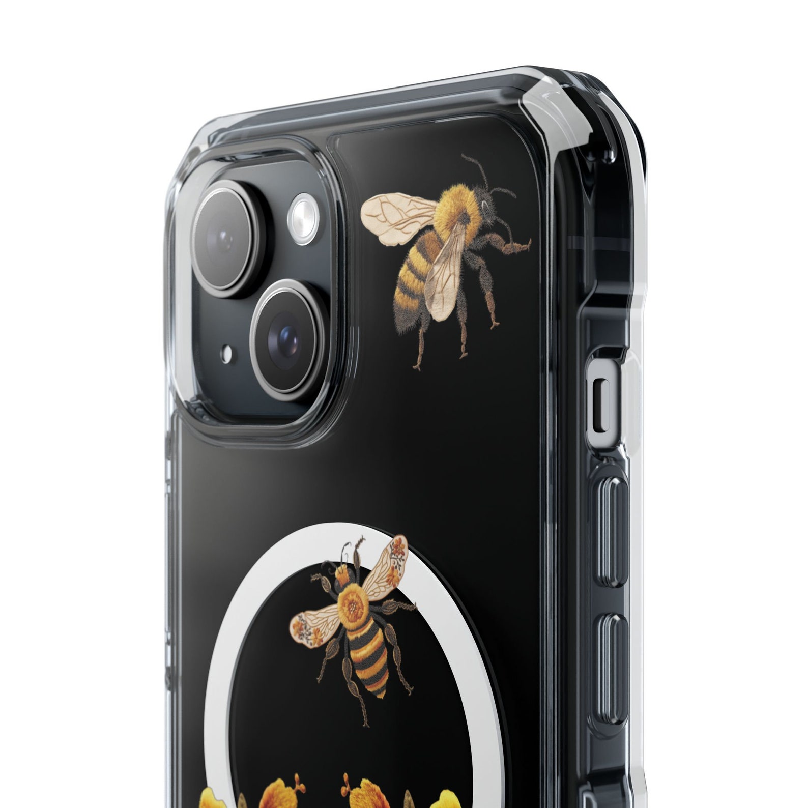 Bee Clear Phone Case, Honeybee Embroidered Embroidery, Gift for Bee ...