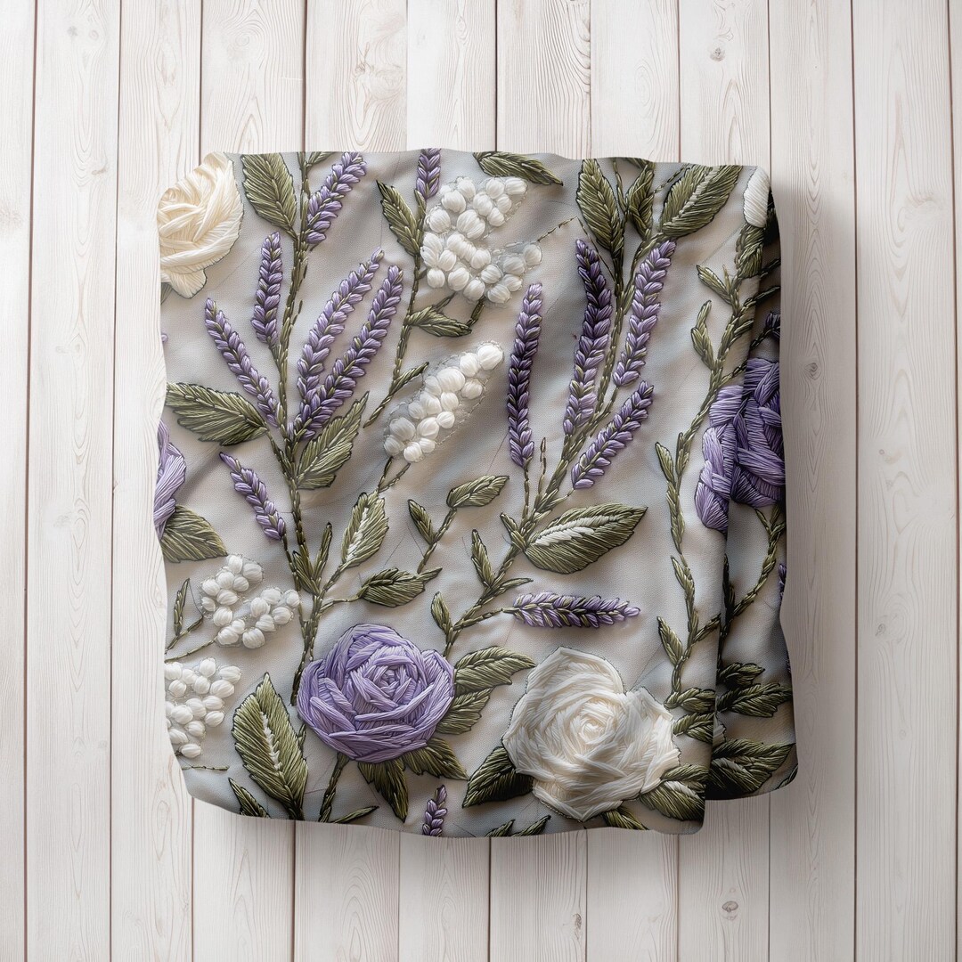 Lavender Flower Blanket, Vintage Garden Rose Floral Home Decor, Cute ...