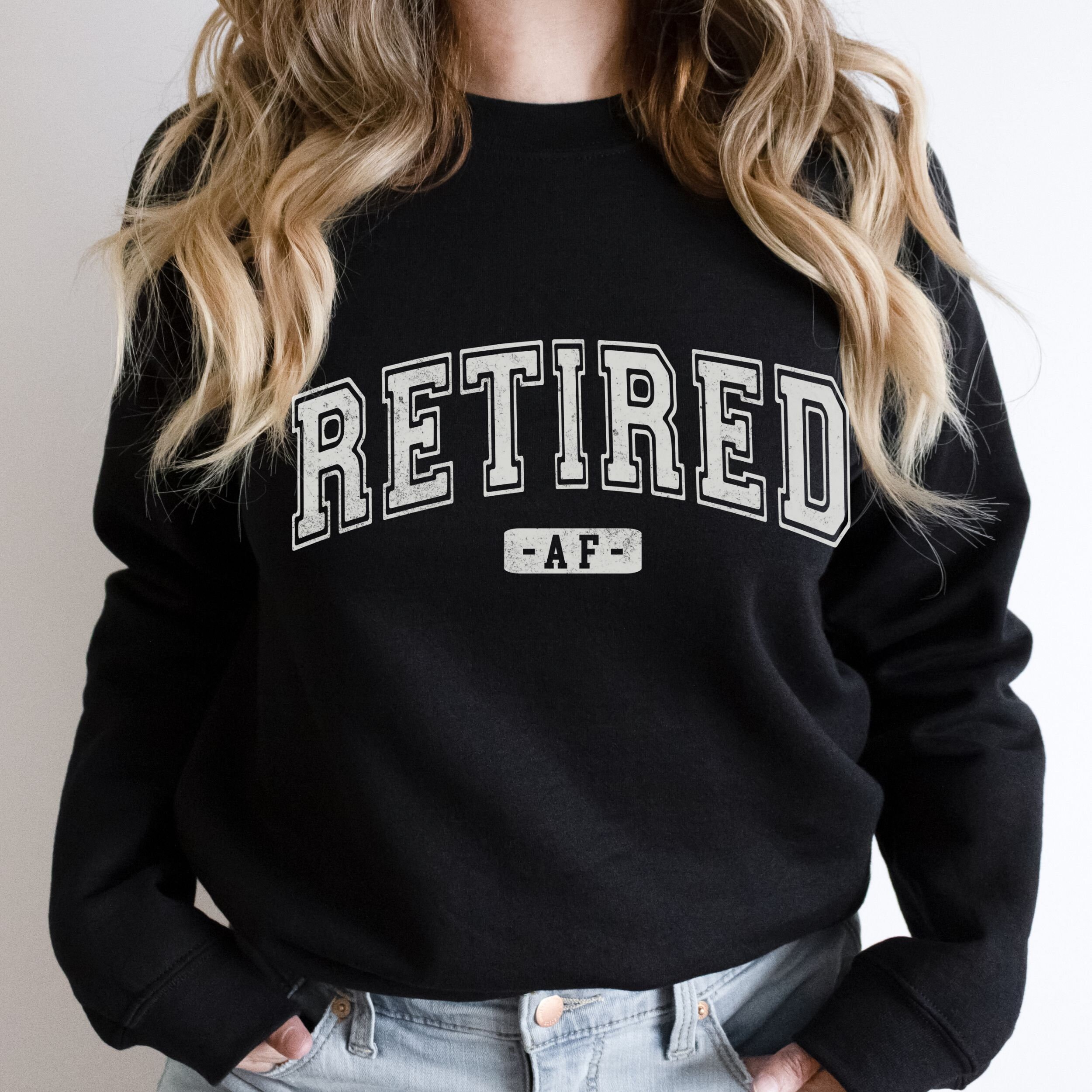 Retired AF Funny College Letters Sweatshirt Retirement Shirts - Etsy