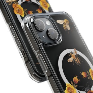 Bee Clear Phone Case, Honeybee Embroidered Embroidery, Gift for Bee ...