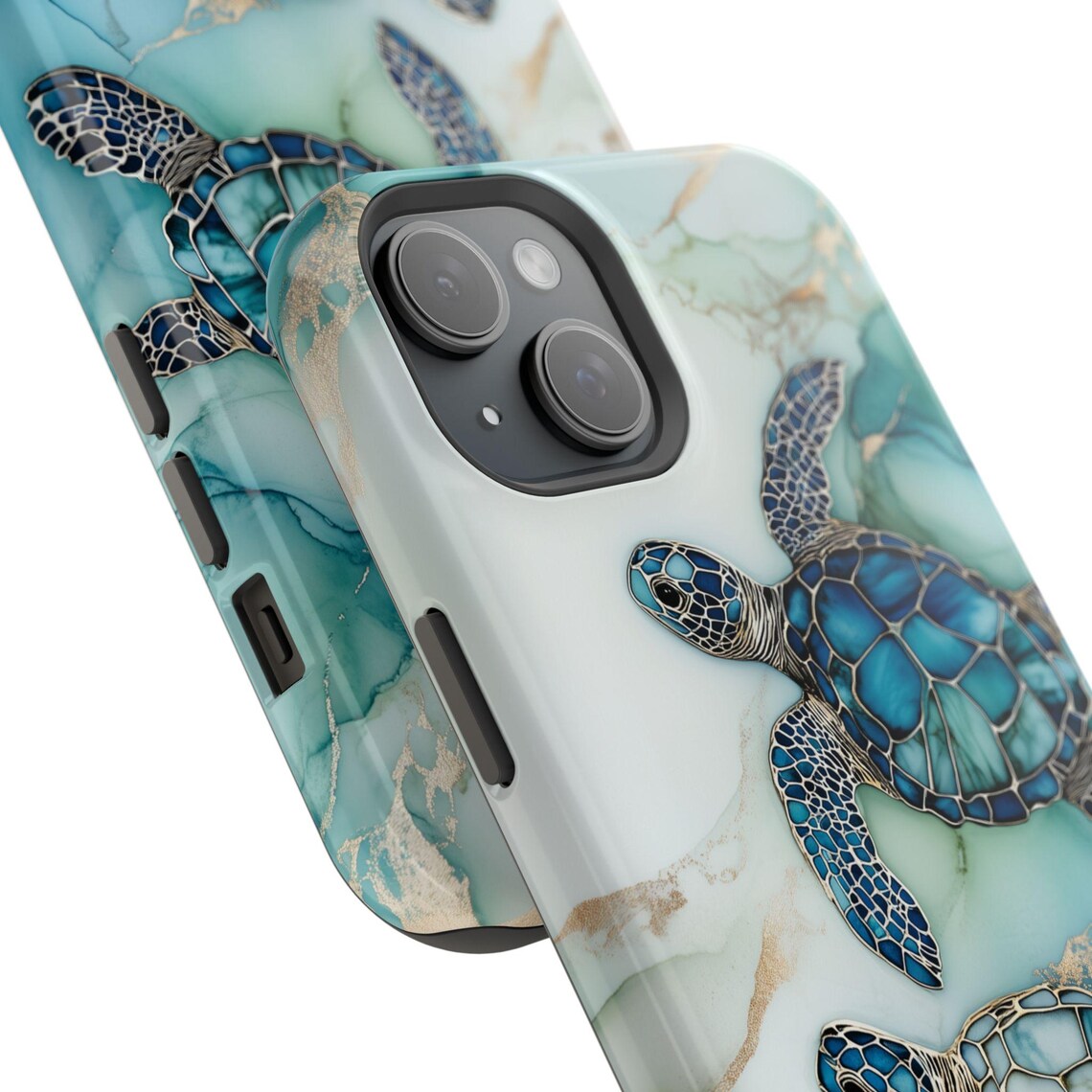Stained Glass Sea Turtles Phone Case, Ocean Coastal Aesthetic Magsafe ...