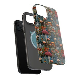 Mushroom Phone Case, Cute Cottagecore Boho Aesthetic Forest Embroidered ...