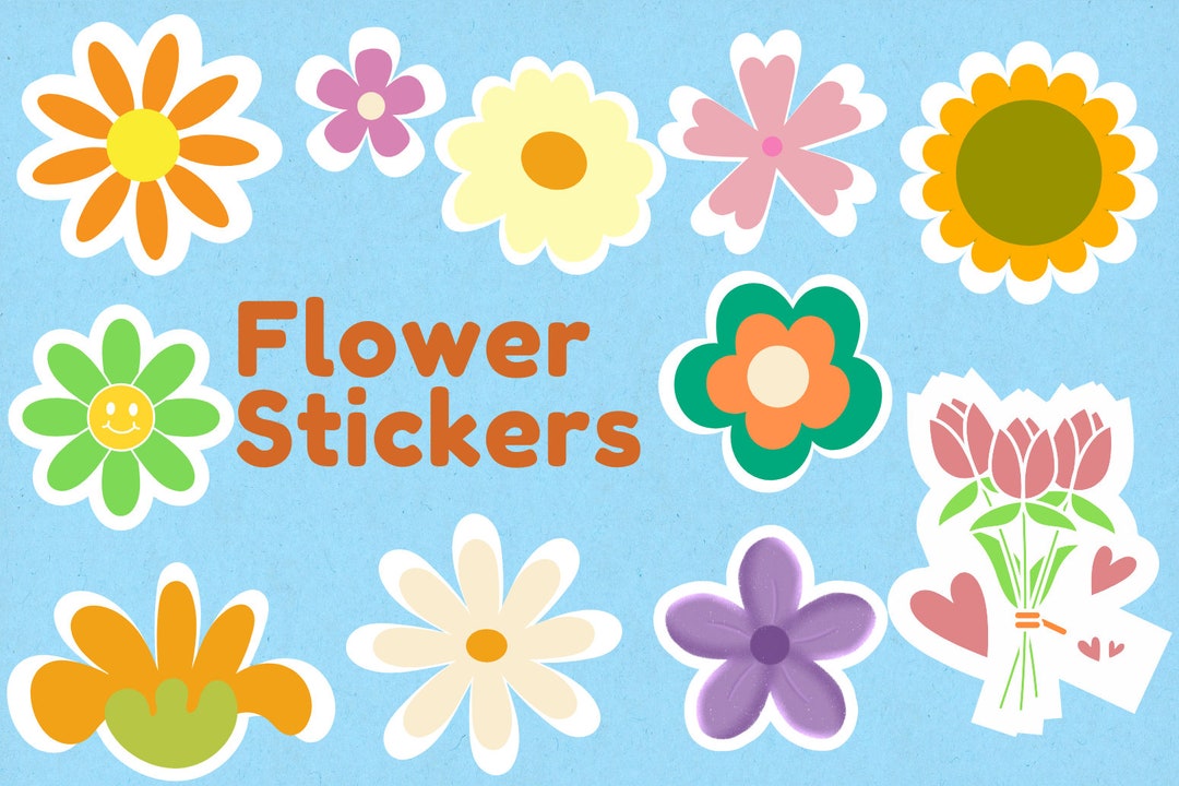 Flower Printable Stickers - Etsy