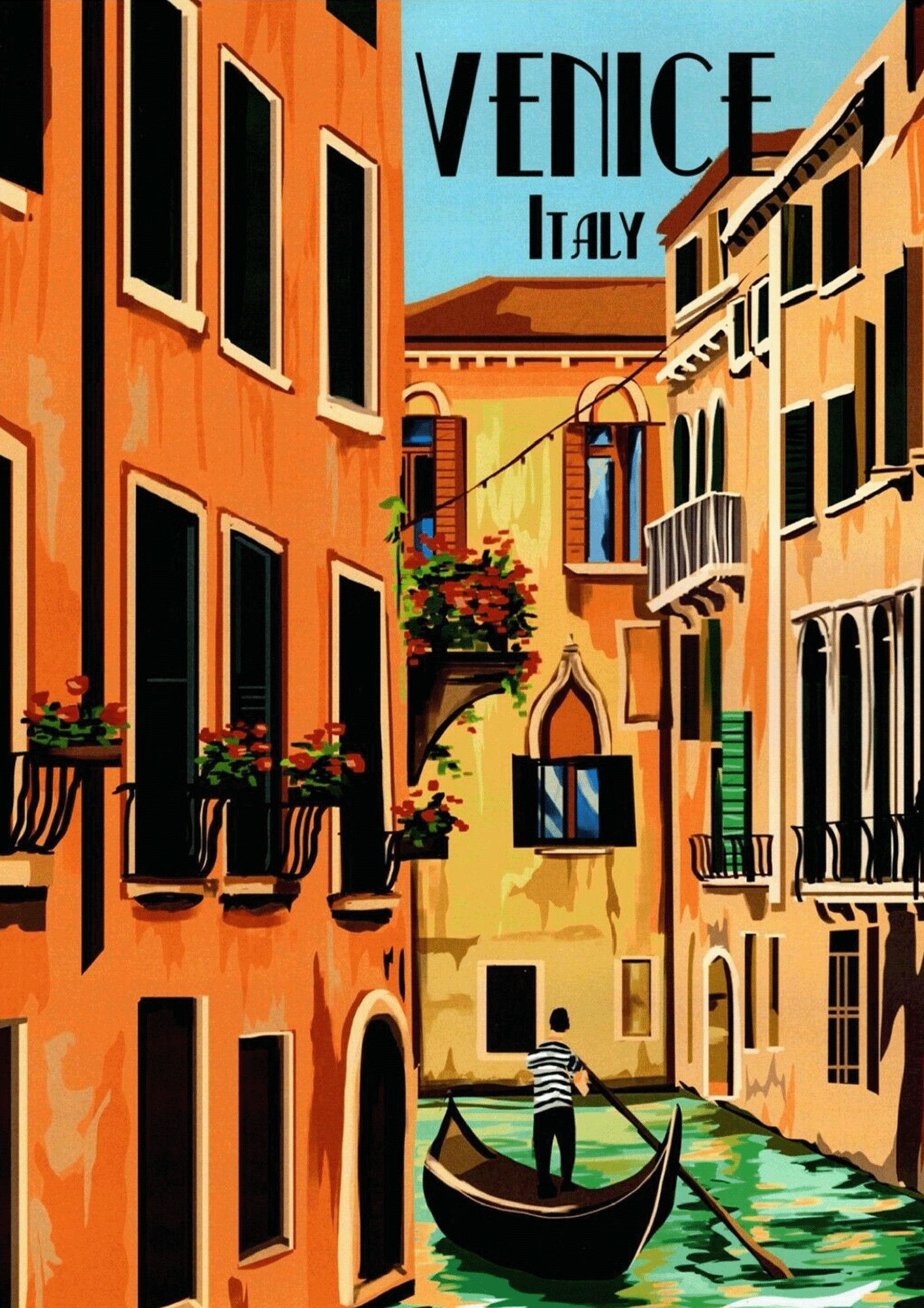 Vintage Venice Travel Poster Digital Art Print - 005 - Etsy