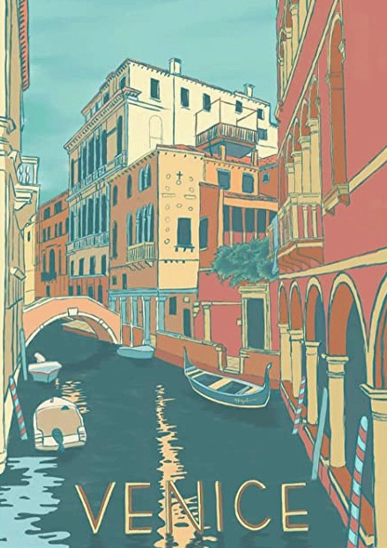 Vintage Venice Travel Poster Digital Art Print - 003 - Etsy
