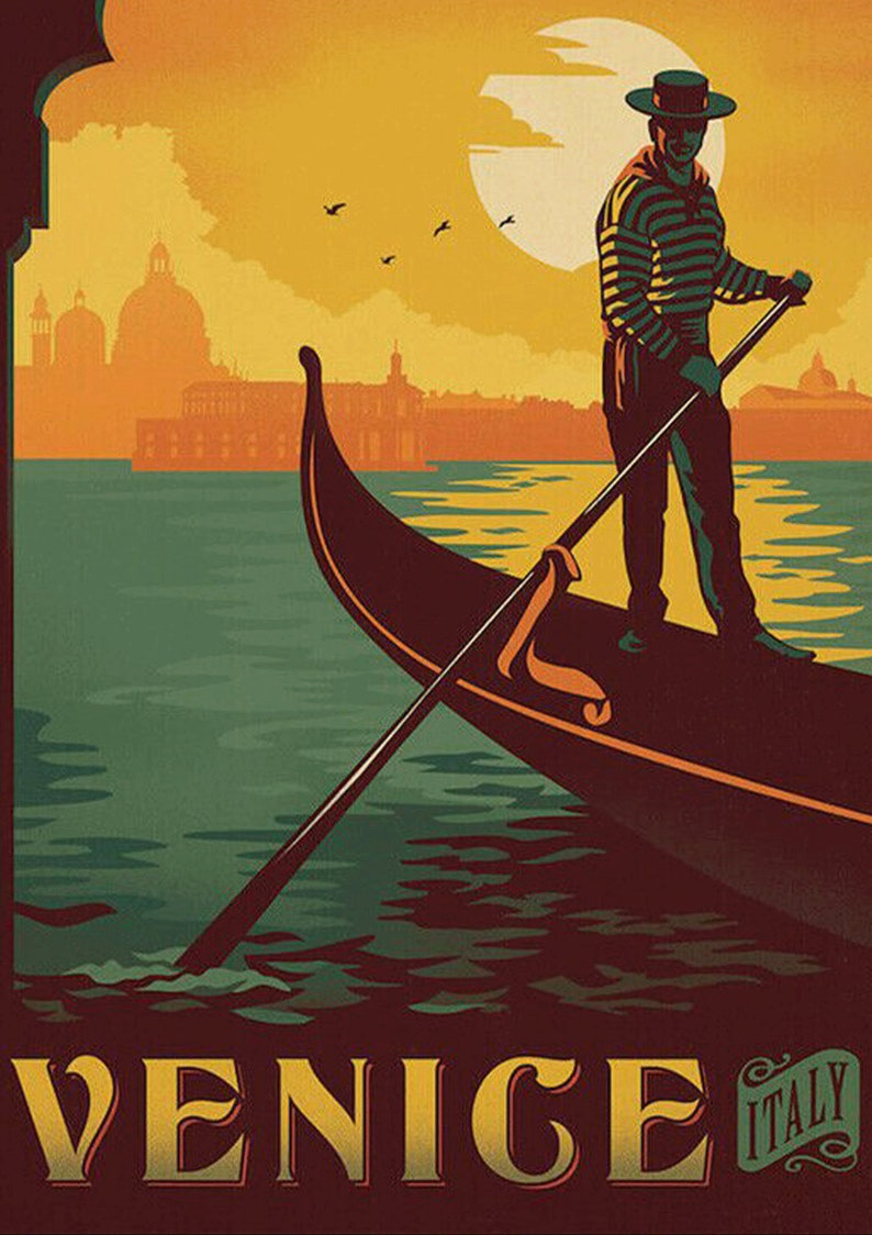 Vintage Venice Travel Poster Digital Art Print - 001 - Etsy