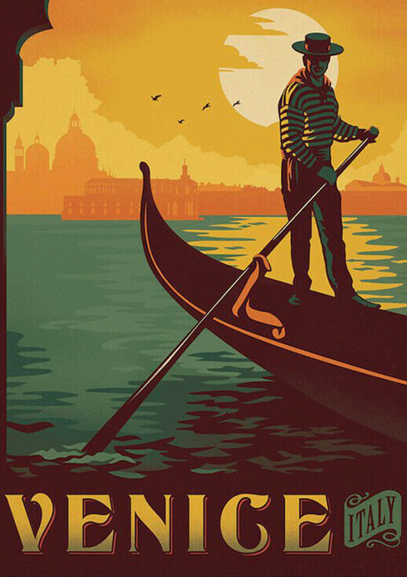 Vintage Venice Travel Poster Digital Art Print - 001 - Etsy