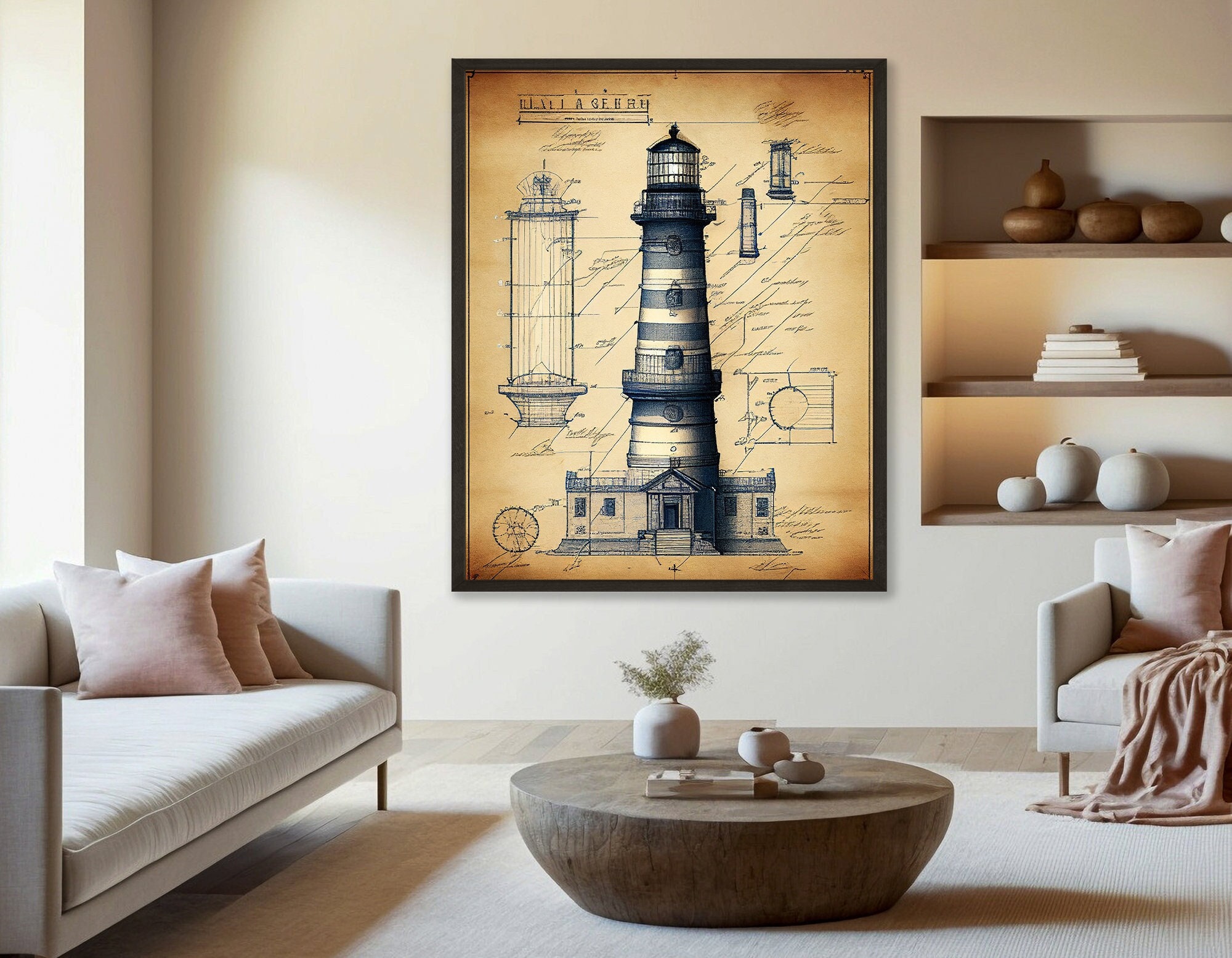 Lighthouse Blueprint - 0004 - Etsy