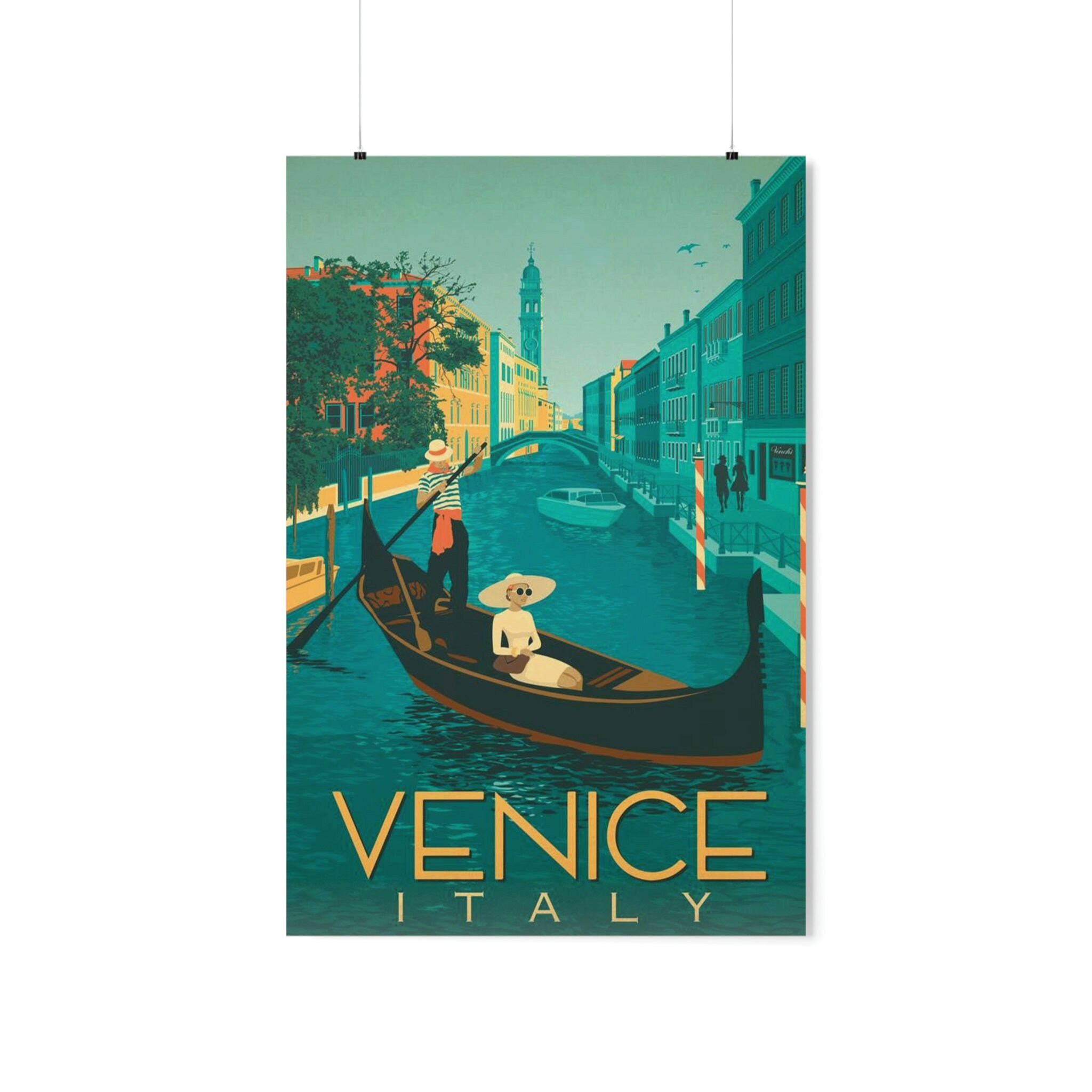 Venice Italy Vintage Travel Poster - Etsy