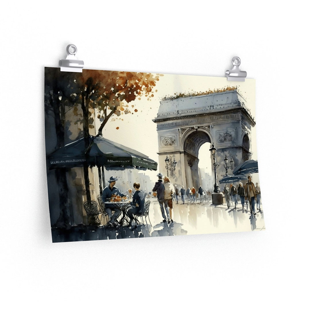 Arc De Triomphe, Paris - Premium Matte Horizontal Poster - Etsy