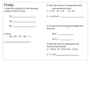 Pre - Algebra Warm Ups - Etsy