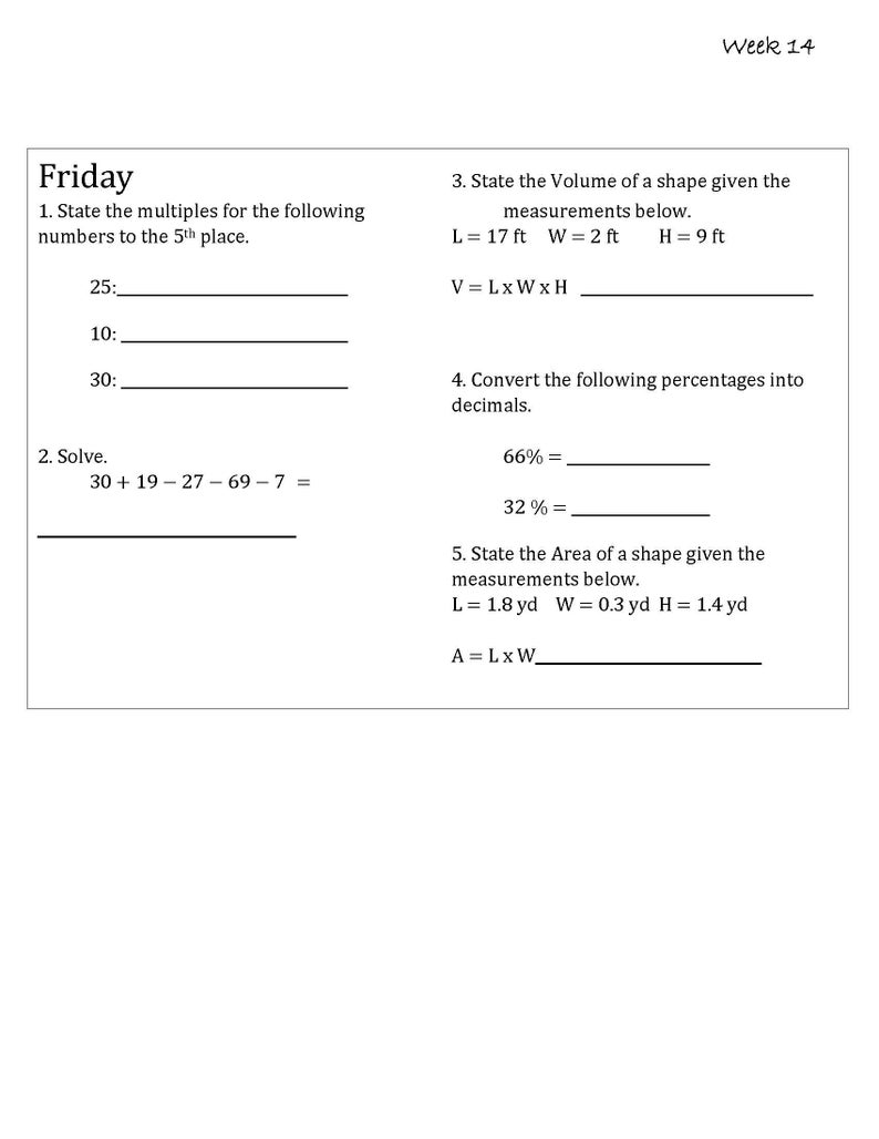 Pre - Algebra Warm Ups - Etsy