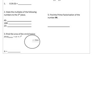 Pre - Algebra Warm Ups - Etsy