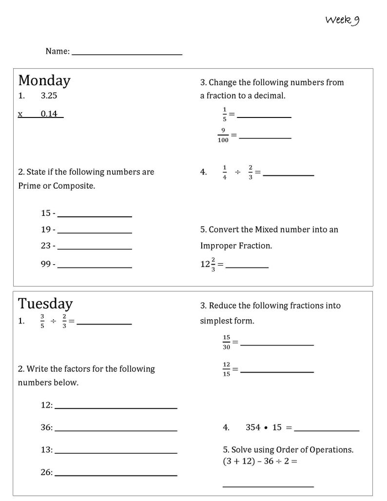 Pre - Algebra Warm Ups - Etsy