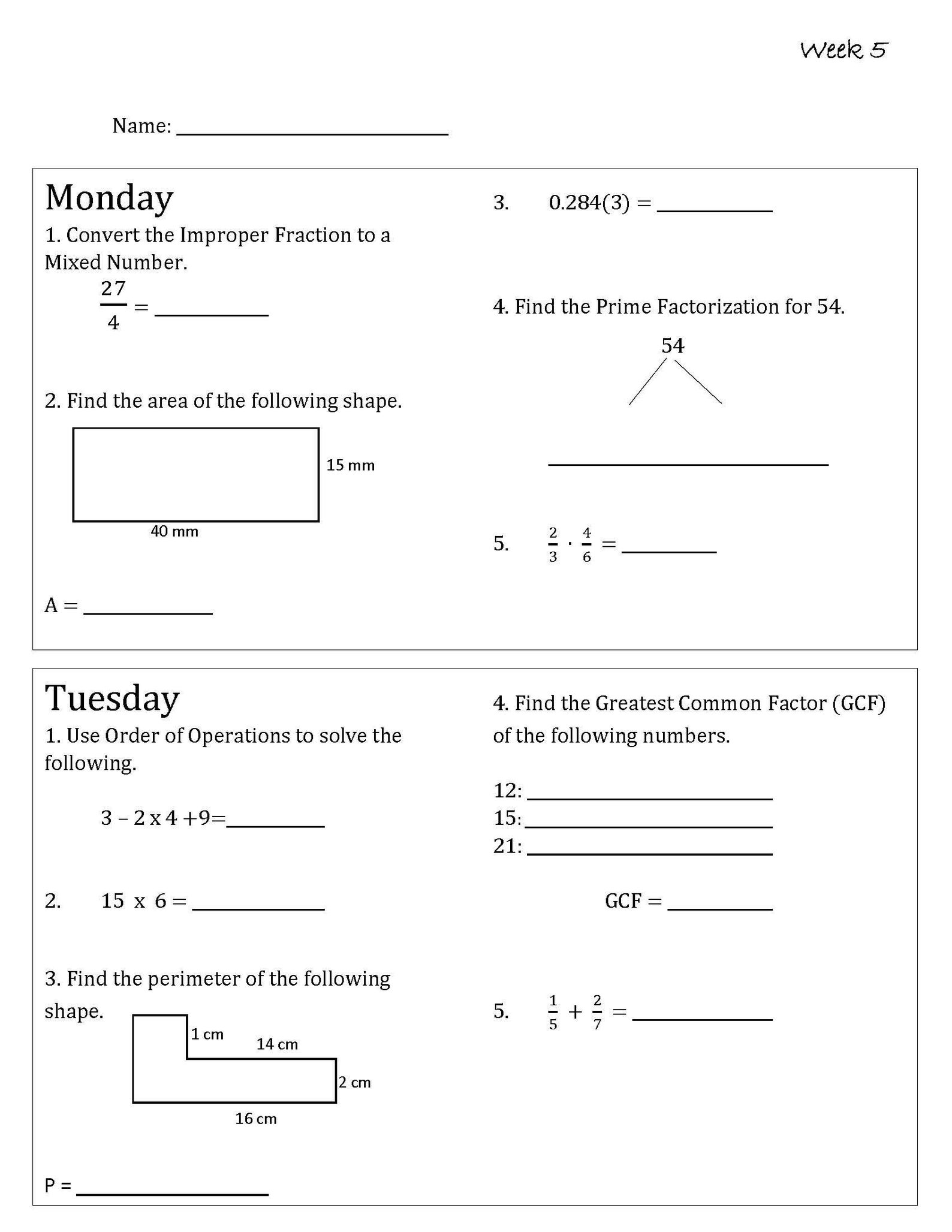 Pre - Algebra Warm Ups - Etsy