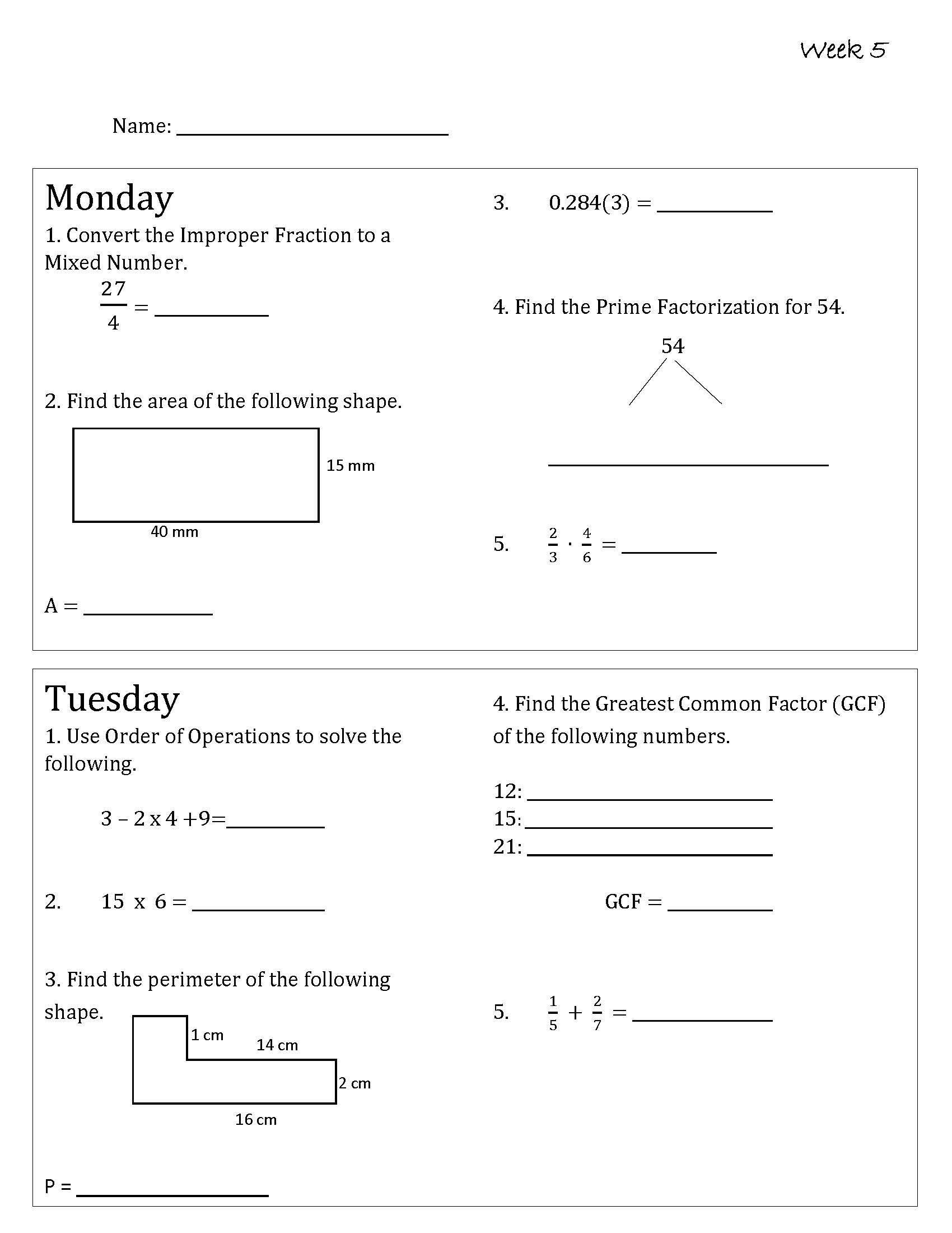 Pre - Algebra Warm Ups - Etsy