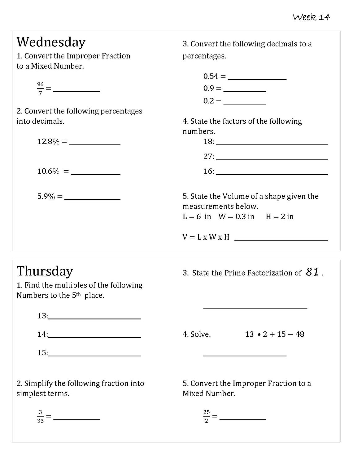 Pre - Algebra Warm Ups - Etsy