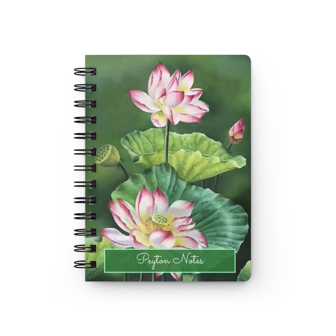 Custom Lotus Flowers Spiral Bound Soft Cover Notebook Size - Etsy