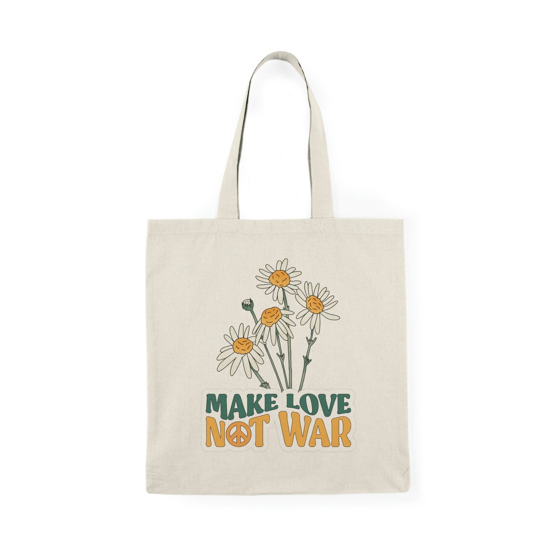 Hippie Tote Bag, Natural Canvas Tote Bag - Etsy