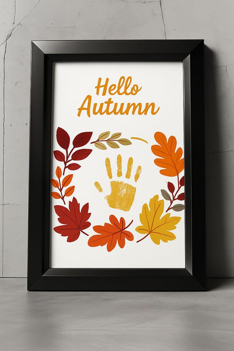 Hello Autumn Handprint Craft | Fall Handprint Art Template for Kids ...