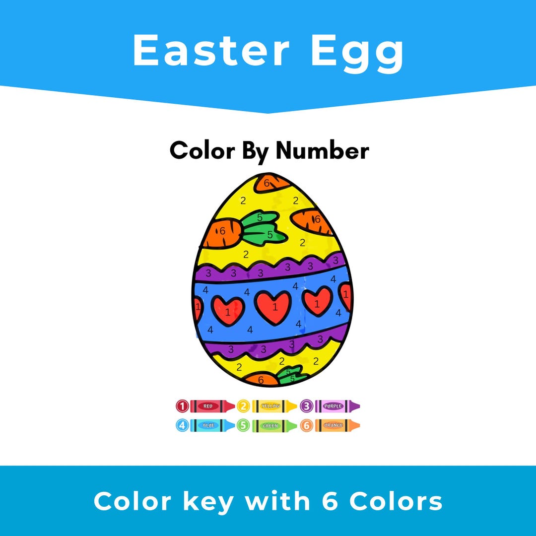 Easter Egg Color by Number Printable | Preschool Spring Activity ...