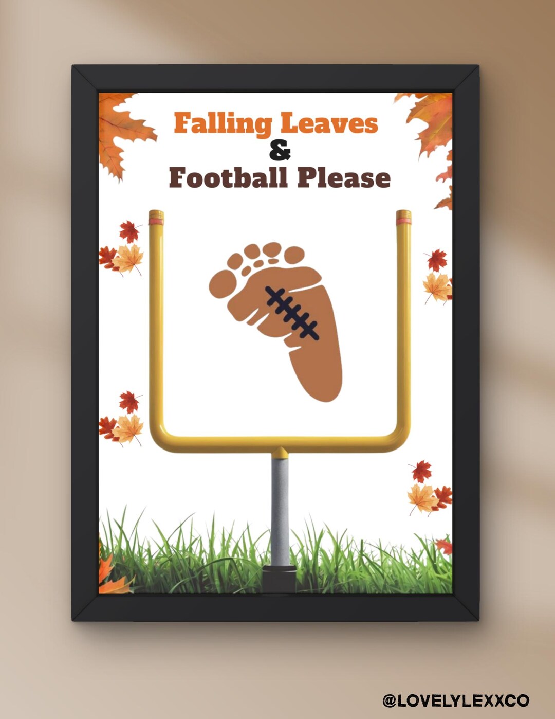 Football Footprint Craft| Fall Footprint Art | Fall Printable Download ...