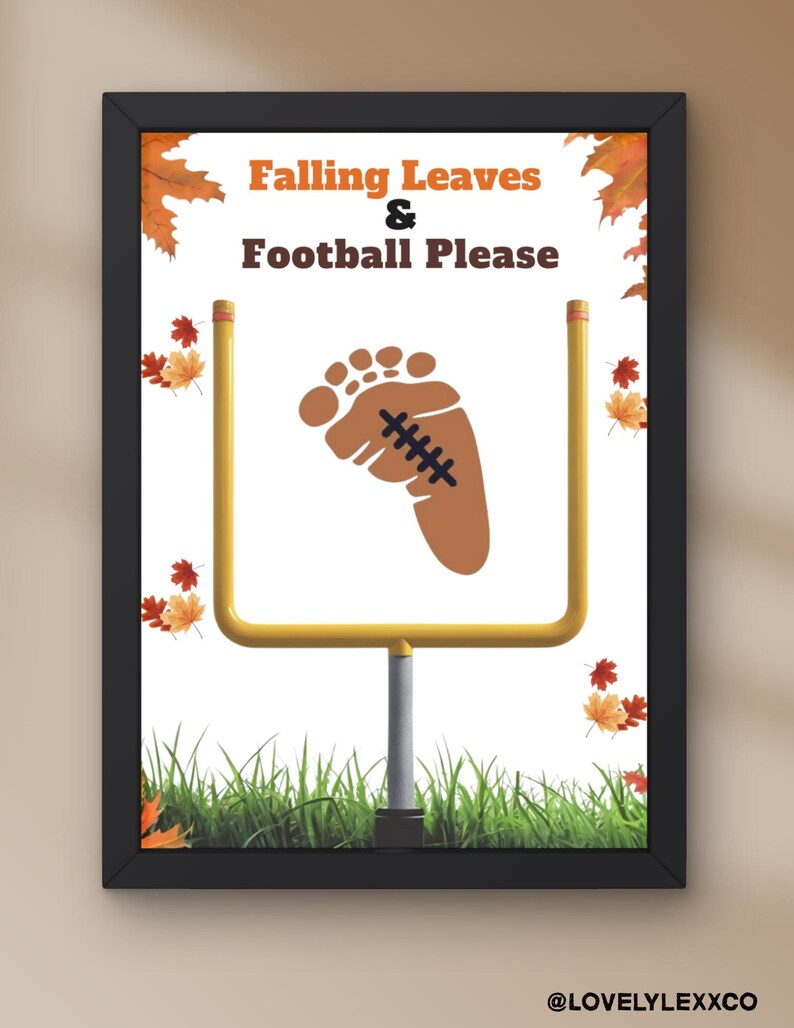 Football Footprint Craft| Fall Footprint Art | Fall Printable Download ...