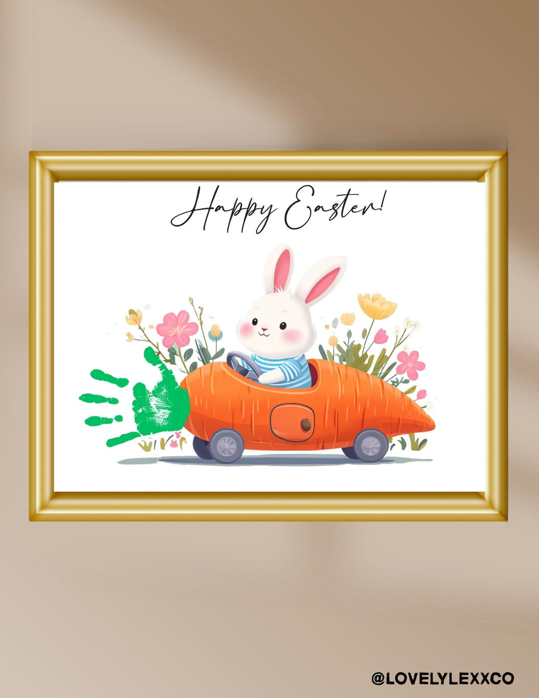 Easter Bunny Handprint Craft | Carrot Car Toddler Activity (digital ...