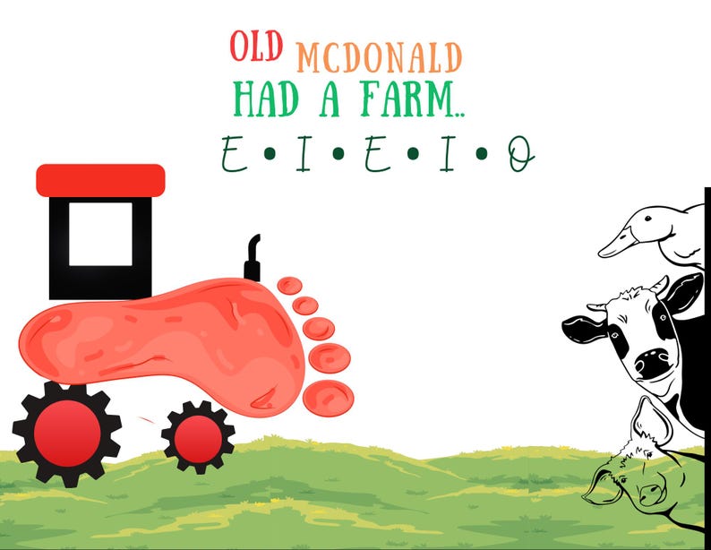 Tractor Footprint Craft | Old Mcdonald Farm Art (digital Download) - Etsy