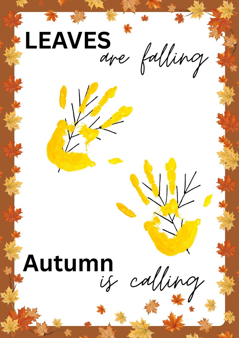 Fall Handprints, Leaves Craft, Autumn Handprint, Activities for Babies ...