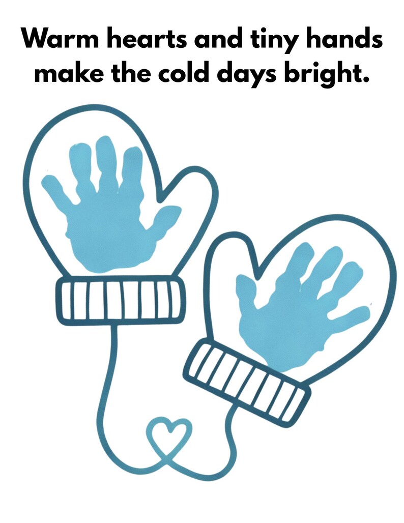 Winter Mittens Handprint | Kids Handprint Art | “warm Hands & Tiny ...