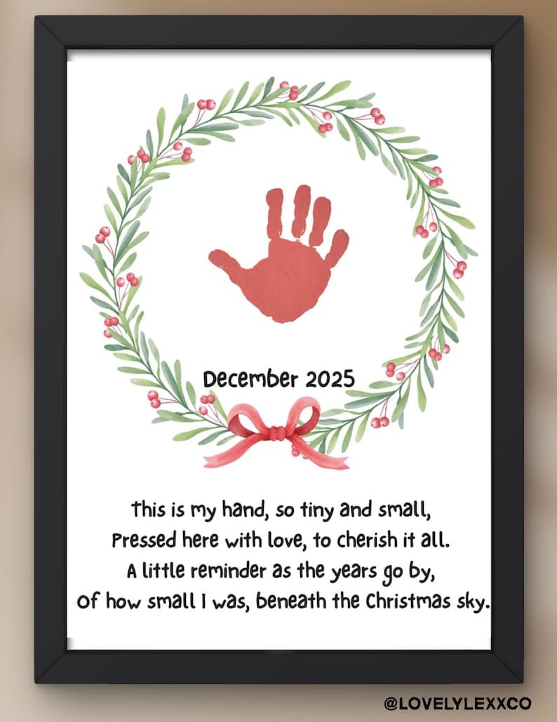 Christmas Wreath Handprint Poem Keepsake | DIY Handprint Craft for Kids ...