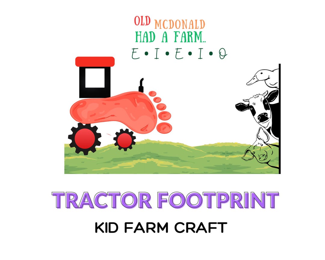 Tractor Footprint Craft | Old Mcdonald Farm Art (digital Download) - Etsy