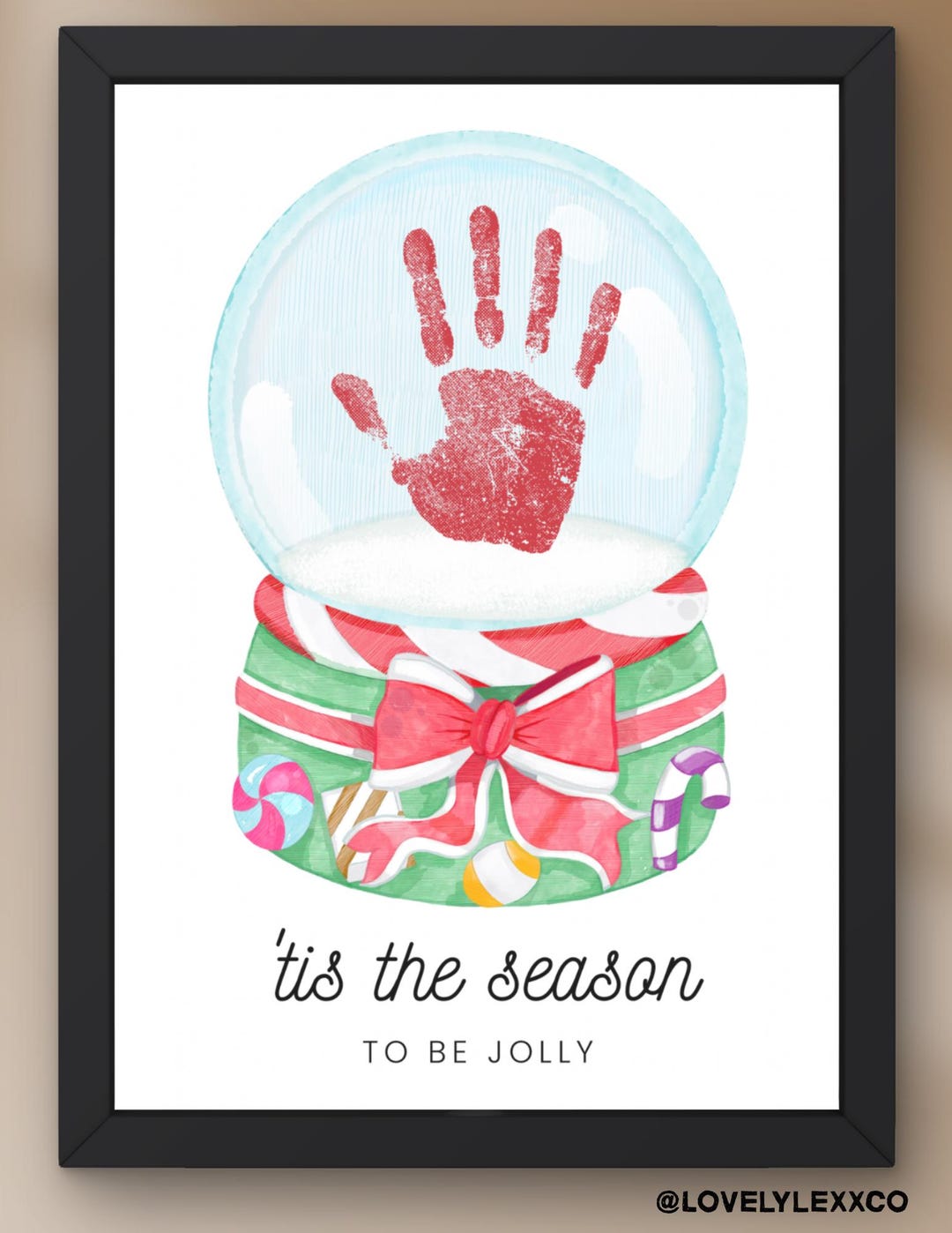 Christmas Snow Globe Handprint Printable – Kids Holiday Craft ...