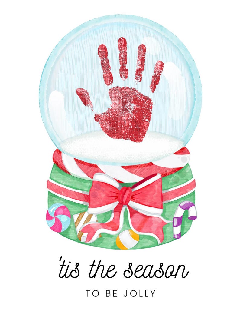 Christmas Snow Globe Handprint Printable – Kids Holiday Craft ...