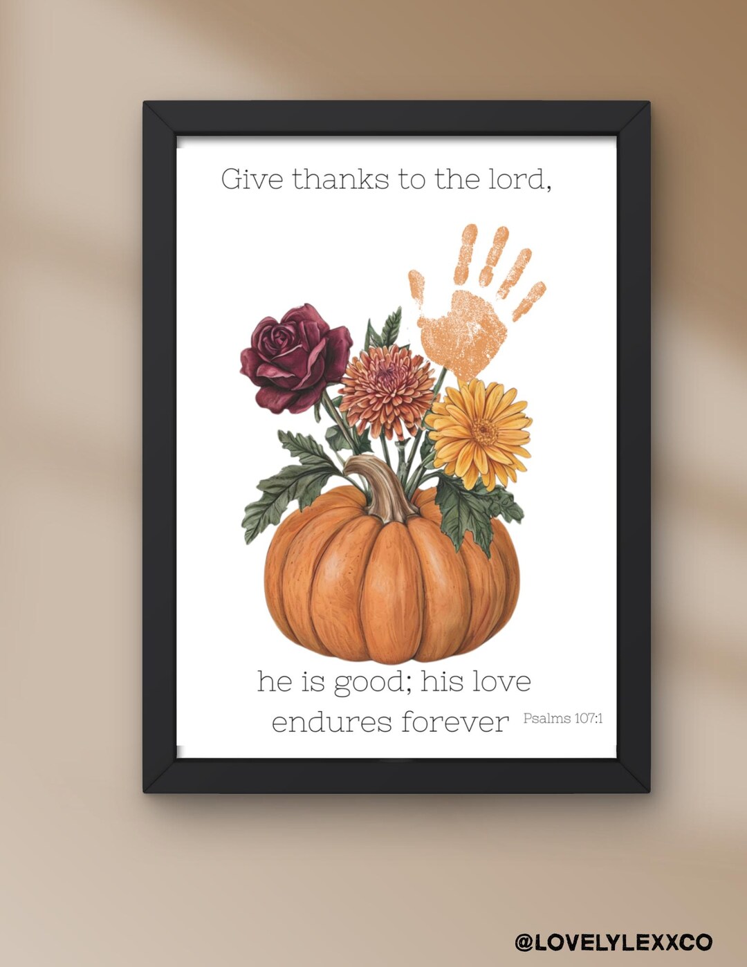 Give Thanks to the Lord, Handprint, Thanksgiving Bible Verse ...
