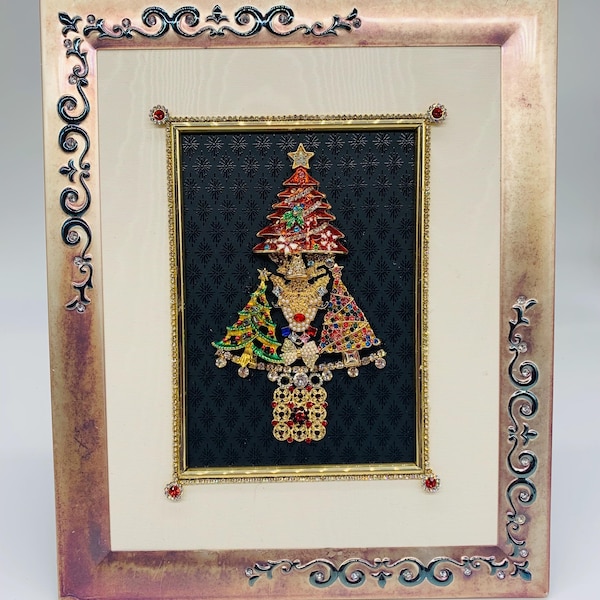 Jeweled Christmas Tree in Frame - Etsy