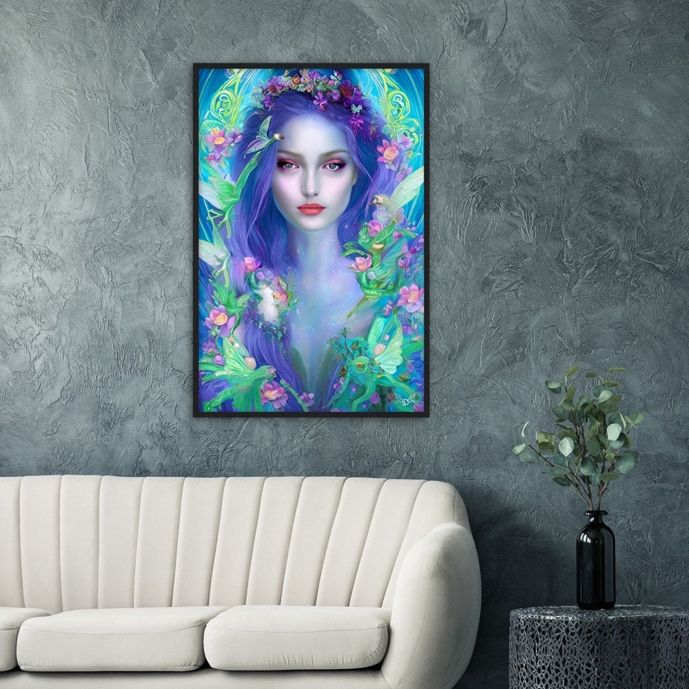 The Throat Chakra Fairy Digitally Designed Wall Art Mystical Chakra Art Chakra Fairy Printing ...